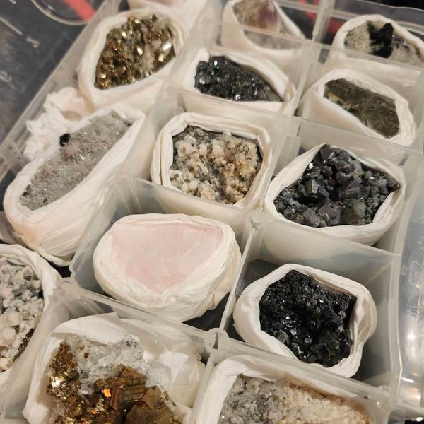 Set of 24 Different International Crystals,minerals,flat Minerals,flat ...