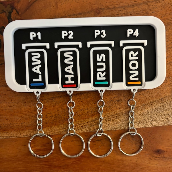 F1 (formula One) Inspired Driver Key Holder With 4x Driver Keyrings ...