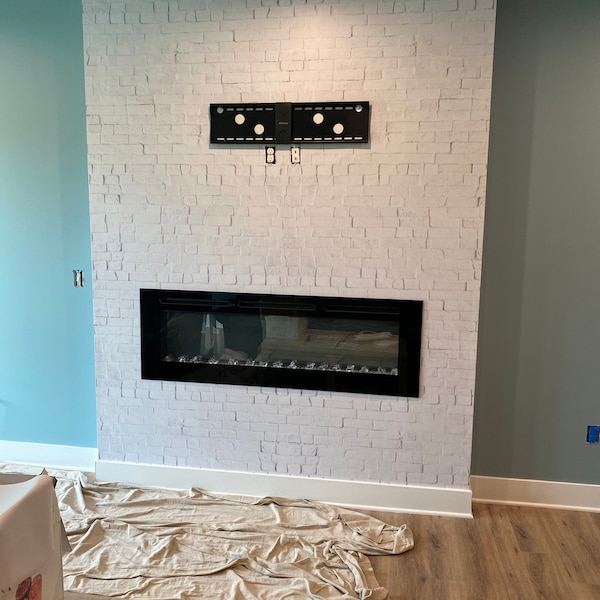 Realistic White Brick Wallpaper. Removable and Self Adhesive. Peel and ...