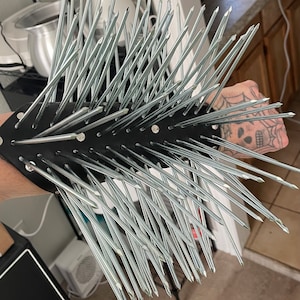 BULLDOZER Brutal Giant Spikes Genuine Leather Gauntlet Thrash Metal - Etsy