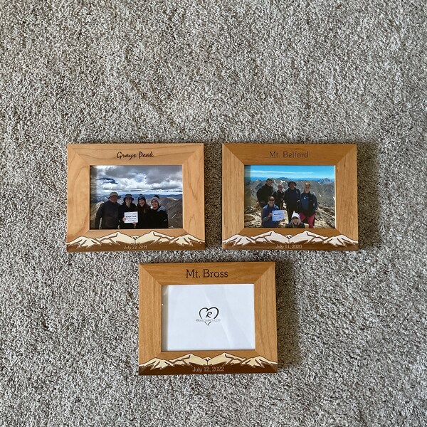 Mountains Personalized Engraved Picture Frame, Any Text - Etsy