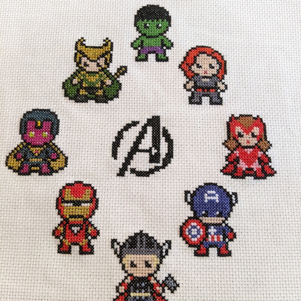 Avengers Cross Stitch Pattern PDF / Marvel Comics Superheroes Xstitch ...