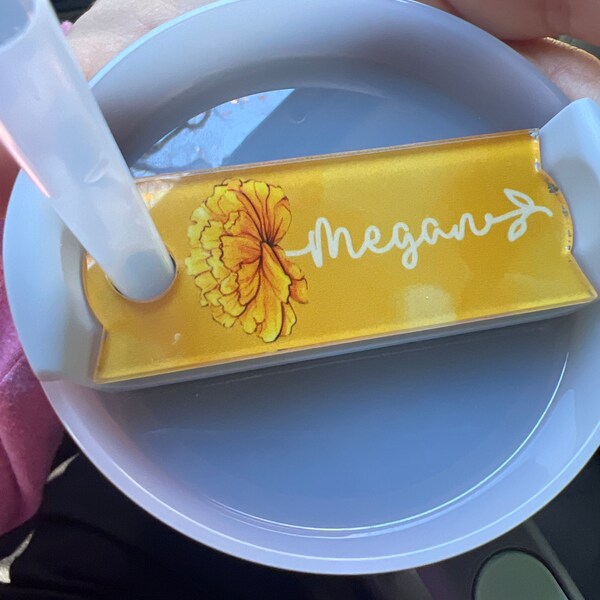 Floral Personalized Name Tag for Stanley Tumblers, Stanley Name Plate ...