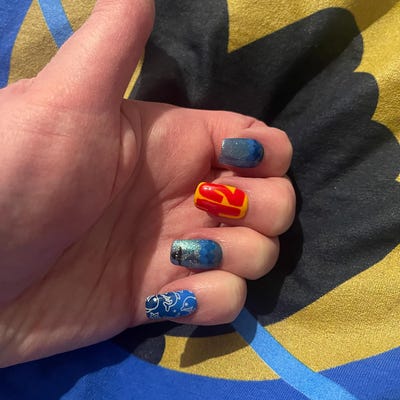 Firework Fallout Press on Nails New Years Nails Glitter Placement ...