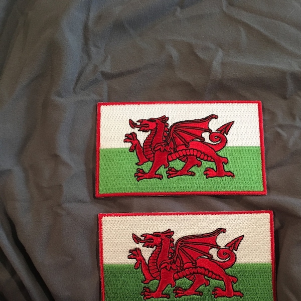 WALES CYMRU FLAG Patch Iron-on Embroidered Applique Top Quality - Etsy