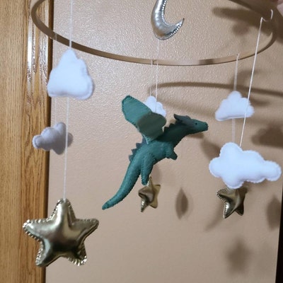 Red Dragon Mobile for Baby Nursery Fantasy Nursery Felt Dragon - Etsy