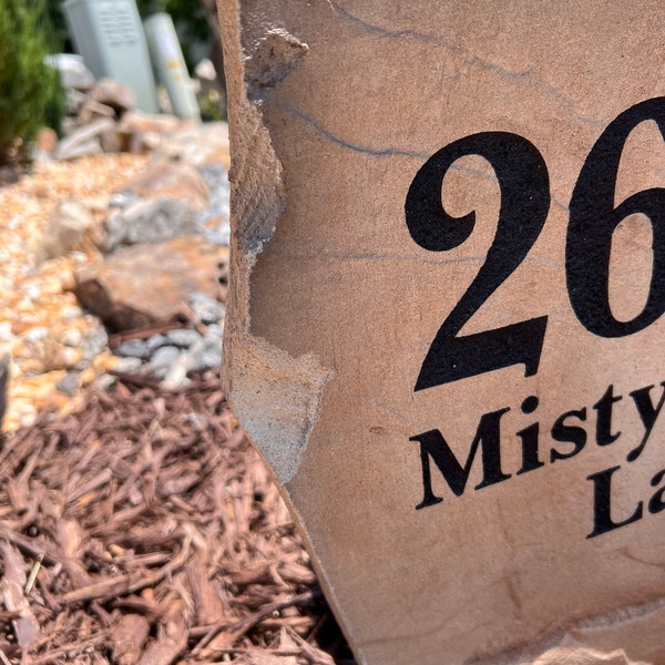 House Address Rock Standard- Engraved Stone - Custom Stone Personalized ...