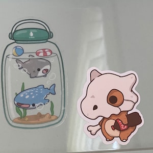Sharks in A Bottle Sticker, Transparent Waterproof Vinyl Sticker, Cute ...