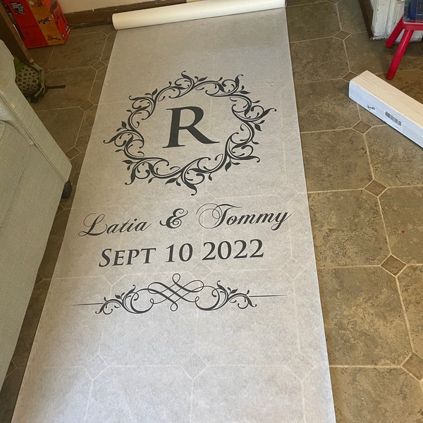 Custom Love Initial Personalized Aisle Runner - Wedding Aisle Runner ...