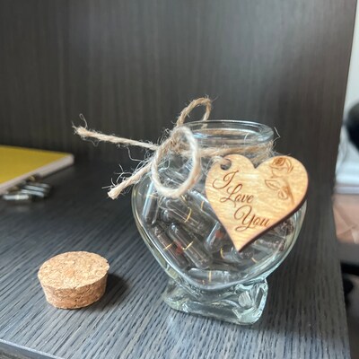 DIY Love Notes Heart Jar Message in a Glass Bottle, Girlfriend ...