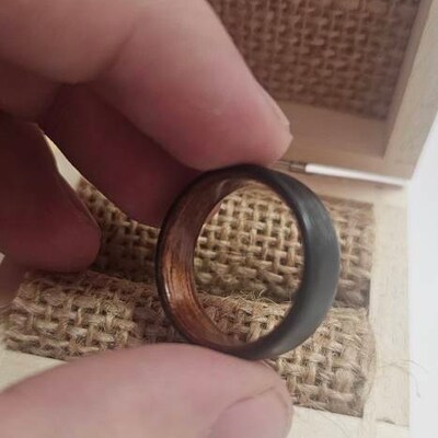 Walnut and Canadian Maple Ring Wedding Ring Red and Green Ring Wood ...