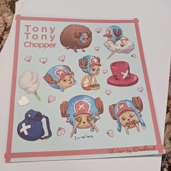 One Piece Chopper Stickersheet - Etsy