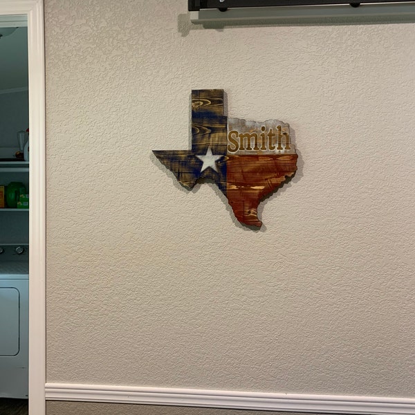Personalized Texas Flag Wood Sign | Wood Wall Decor | Home Wall Decor ...