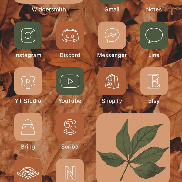 Autumn App Icons, Fall Aesthetic Boho iPhone Covers, Ios 14 App Icons ...