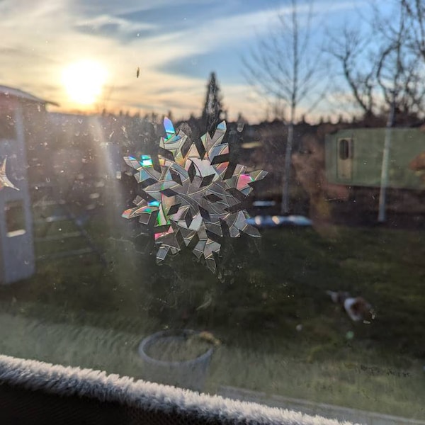 Icicles and Snowflakes Window Cling Christmas Decoration 31 Inches - Etsy