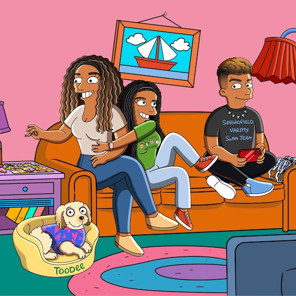 Simpsons Portrait, Custom Simpsons Family Portrait, Christmas Portrait ...
