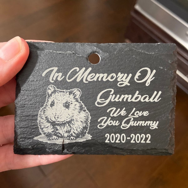 Personalized Hamster Memorial Slate Stone: Engraved Pet Grave Marker - Etsy