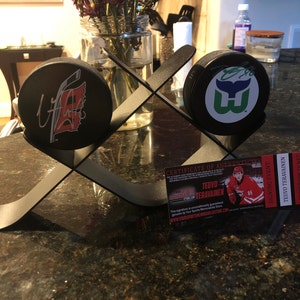 Hockey Puck Display 6 Puck Holder, Made in USA, Autographed Puck Holder ...