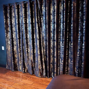 Gold Gilded Black Velvet Drapes. Custom Velvet Drapes Panels. - Etsy UK