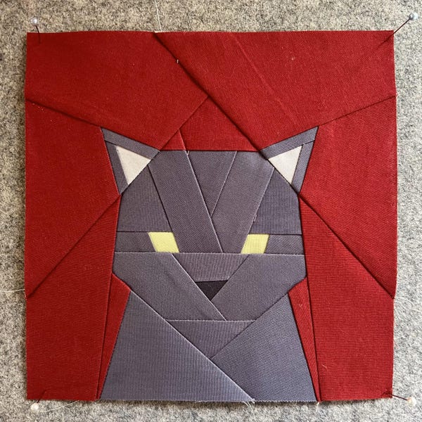 CAT Block PDF Pattern - Etsy