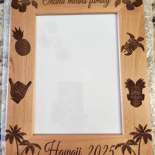 Hawaii Picture Frame 5x7 Vacation Custom Laser Engraved Frame - Etsy