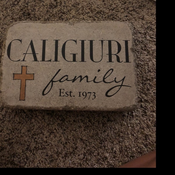 Personalized Family Name Stone, Rustic Garden Decor - Etsy