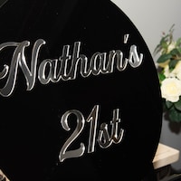 Double Layer Round Acrylic Birthday Sign | 21st | Milestone Sign ...