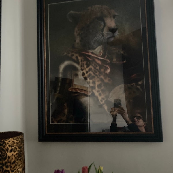 Victorian Cheetah Portrait – Renaissance Animal Painting, Altered Tiger ...