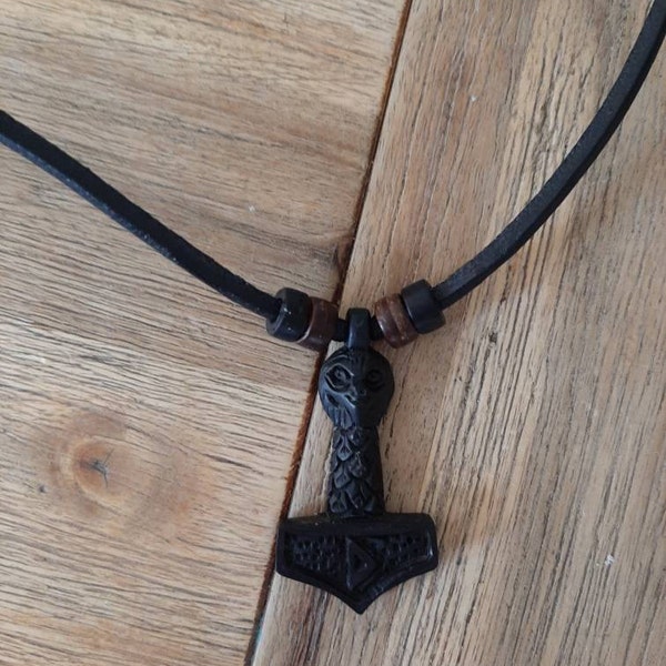 Thor Hammer Leather Man Woman Surfer Viking Celtic Handmade Adjustable ...