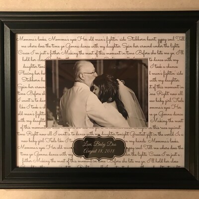 First Dance Lyrics Frame Father Daughter Dance Lyric Picture Frame 20 ...