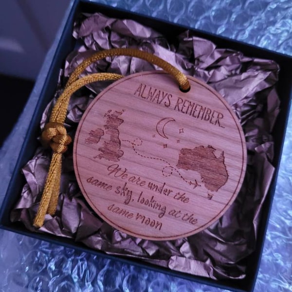 Personalised Under the Same Sky Christmas Bauble, Long Distance Best ...