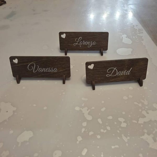 Wooden Place Cards for Wedding, Name Markers, Wedding Table Signs ...