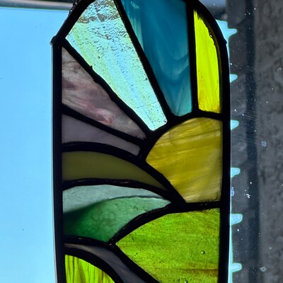 Valley Landscape Stained Glass Pattern, Stained Glass Patterns, Digital ...