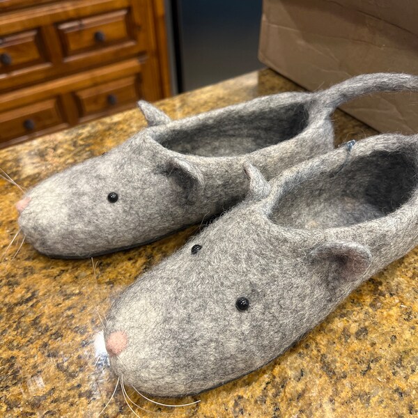 Goat Exclusive Slippers, Farm Animals, Custom Handmade Felt Wool Flat ...