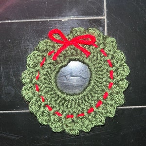 Christmas Wreath Crochet Coaster Pattern - Etsy