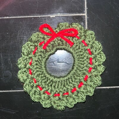 Christmas Wreath Crochet Coaster Pattern - Etsy