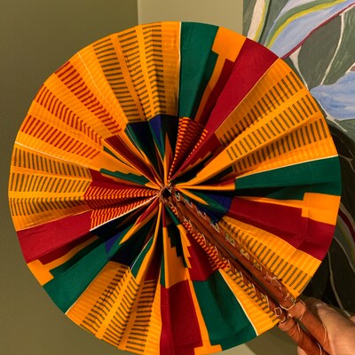 Hand Fan, Africa Fan, Foldable Ankara Fan, RANDOMLY PICKED Fold Fan ...