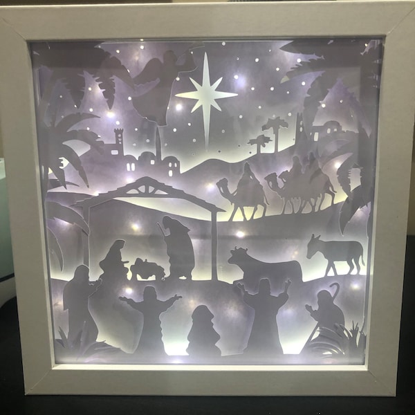 Nativity Shadow Box Svg, Christmas Shadow Box Template, Layered ...
