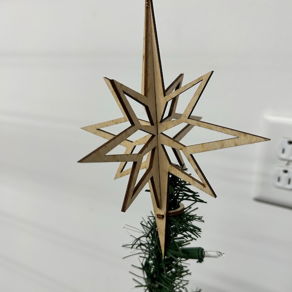 North Star Tree Topper | SVG Laser Cut File | Instant Download for ...