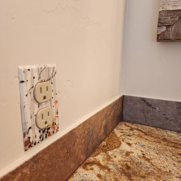 Birch Tree Switch Plate Rustic Woods Tree Decor Cabin Decor - Metal ...