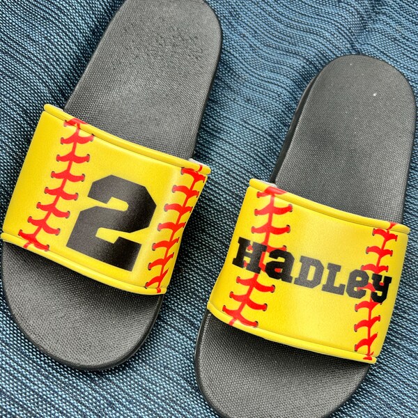 Custom Soccer Slides Flip Flops Sandals, Personalized Soccer Sandals ...