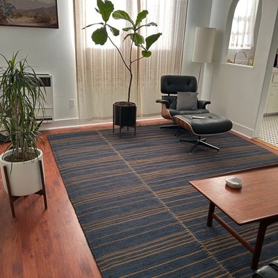 Inspired Ivory D.brown Boho Handmade Ribbed Rug Beni Ourain ...