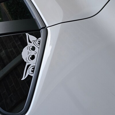 Baby Yoda Car Sticker, Grogu Decal, Baby Yoda Car Decal, Peeking Baby ...