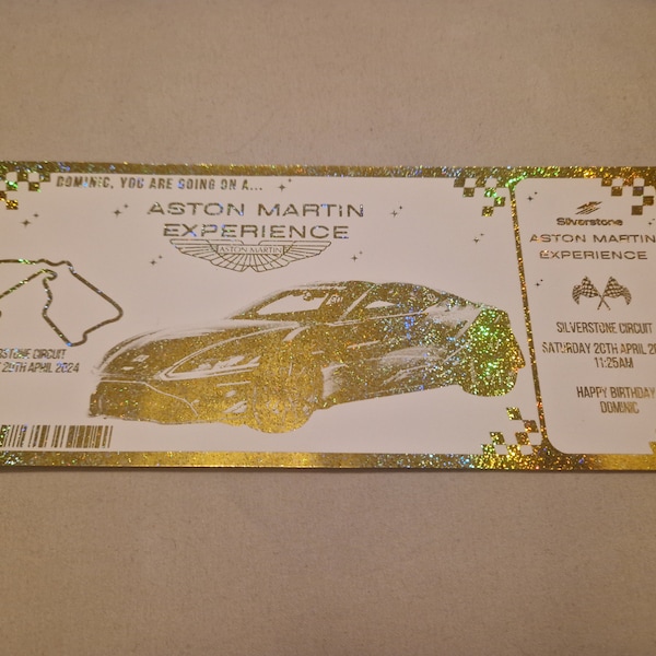 Personalised Grand Prix Ticket, Foil Voucher, Motor Car Racing Voucher ...
