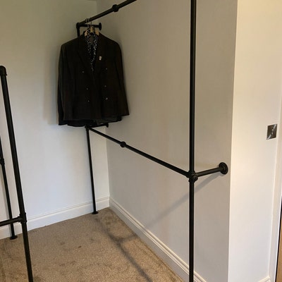 Industrial Minimal Pipe Clothing Rail / Garment Rack / Clothes Storage ...