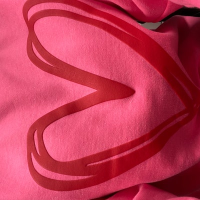 Double Heart Puff Sweatshirt, Hearts Embossed Sweatshirt, Valentine's ...