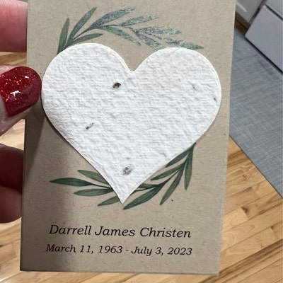 Flower Seed Paper Memorial Cards in Loving Memory Plantable Paper ...