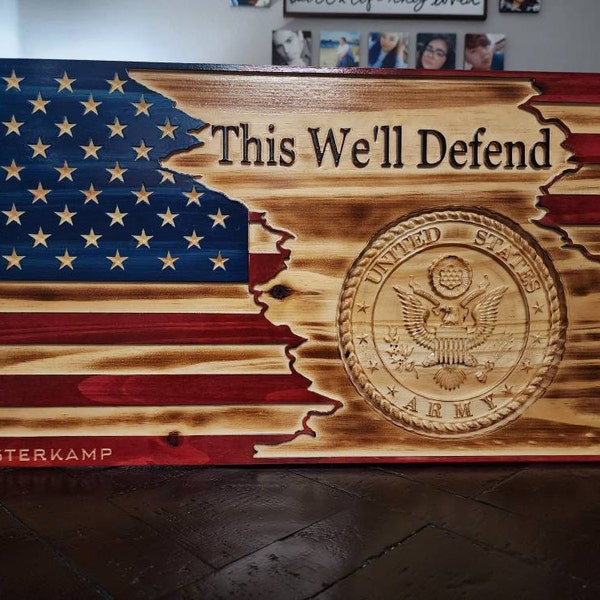 Custom US Army Wooden Flag: Rustic American Flag, Military Gift - Etsy