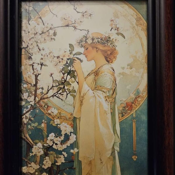 Thallo Flora Horae Greek Goddess Art Print Spring Blossom Wall Decor ...