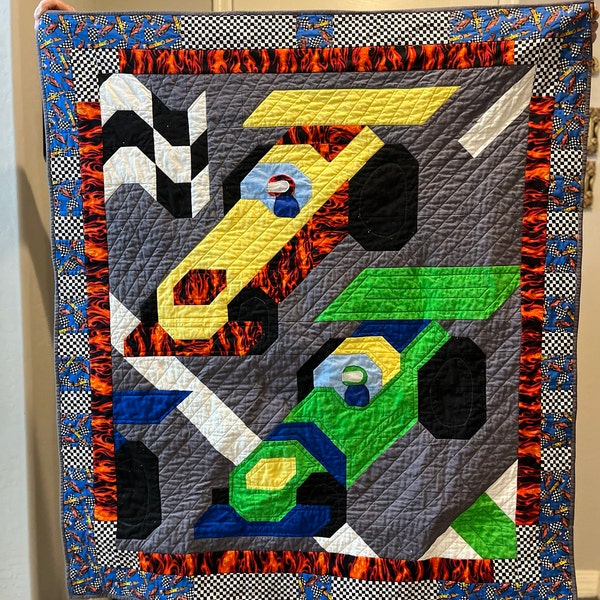 Race Car Quilt Pattern: Beginner-friendly, Multiple Sizes (digital ...